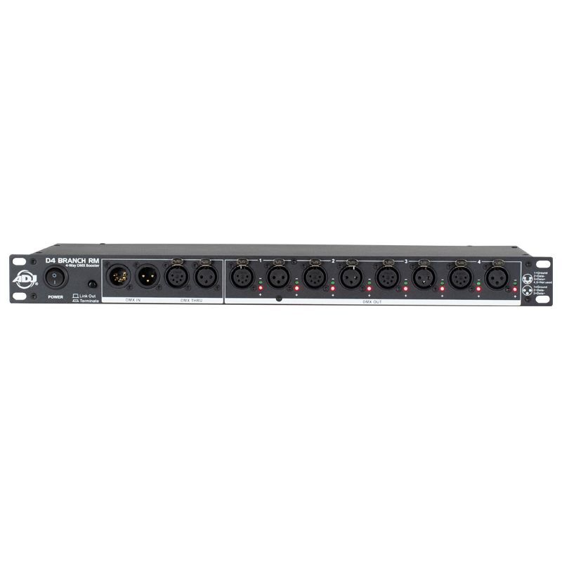 ADJ D4 Branch RM 4-Way DMX Splitter w/ 3-pin & 5-pin | eBay