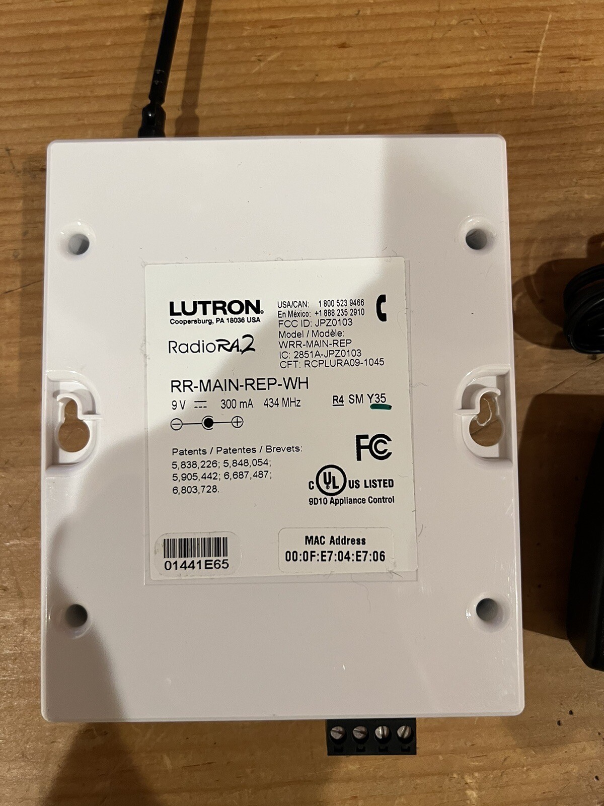 Lutron RR-MAIN-REP-WH RadioRA 2 Main Repeater Free Shipping 27557774659 ...