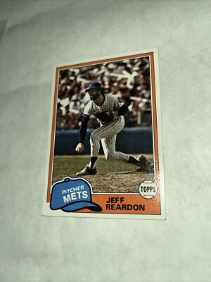 1981 Topps Baseball Jeff Reardon RC New York Mets #456 NM | eBay
