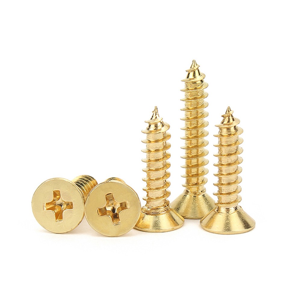BRASS PHILLIPS COUNTERSUNK SELF TAPPING SCREWS BRASS TAPPERS M3 M3.5 M4 ...