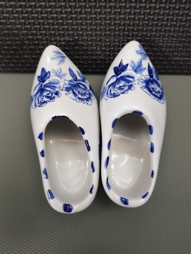 Unusual Delft Blue Handpainted Ceramic Clogs 14 cm x2 | eBay Australia