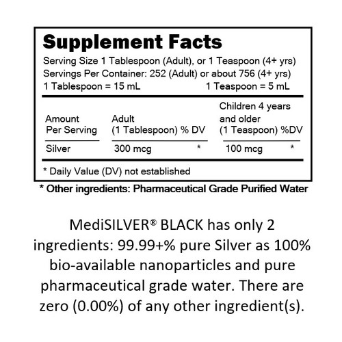 MediSILVER® BLACK Immunity Booster Diatomic True Colloidal Silver AgNP ...