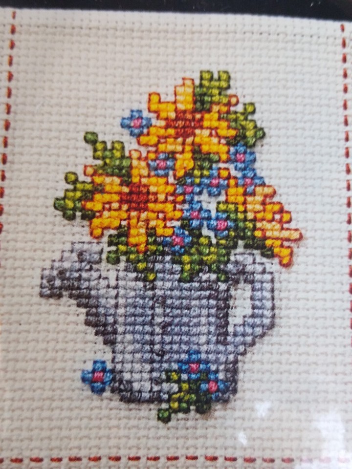 Needle Magic Stitch N Hang Counted Cross Stitch Kit Hummingbird Flowers ...