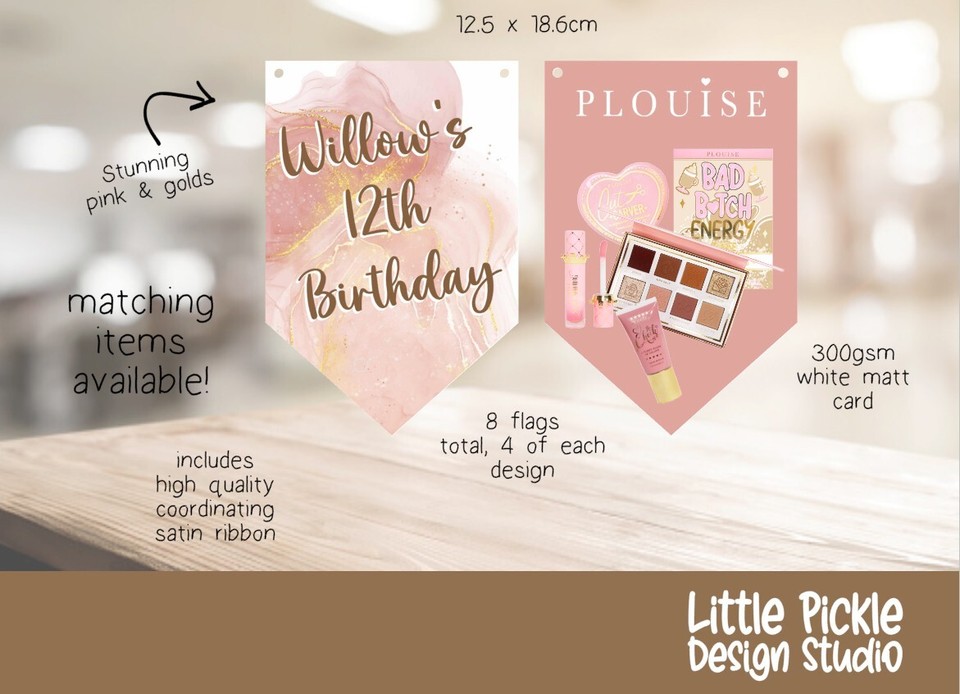 PLouise Style Bunting Personalised Birthday Banner Party Decoration 8 ...