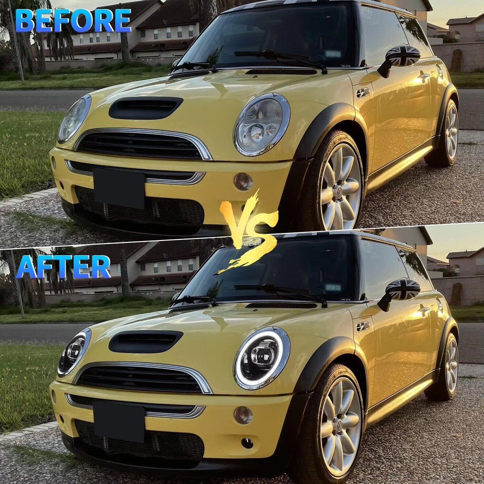 LED Headlights for 2002-2008 MINI Cooper R50 R52 R53,Pair Headlamp w ...