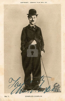 Charlie Chaplin Signed Photo Postcard Copy | eBay