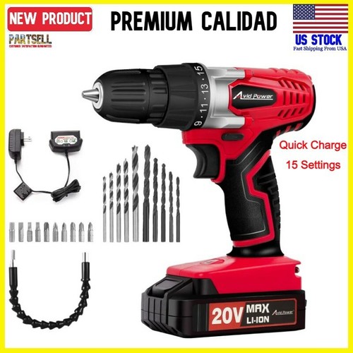 20V Inalambrico Taladro De Impacto Kit Cordless Drill Driver Set Power ...