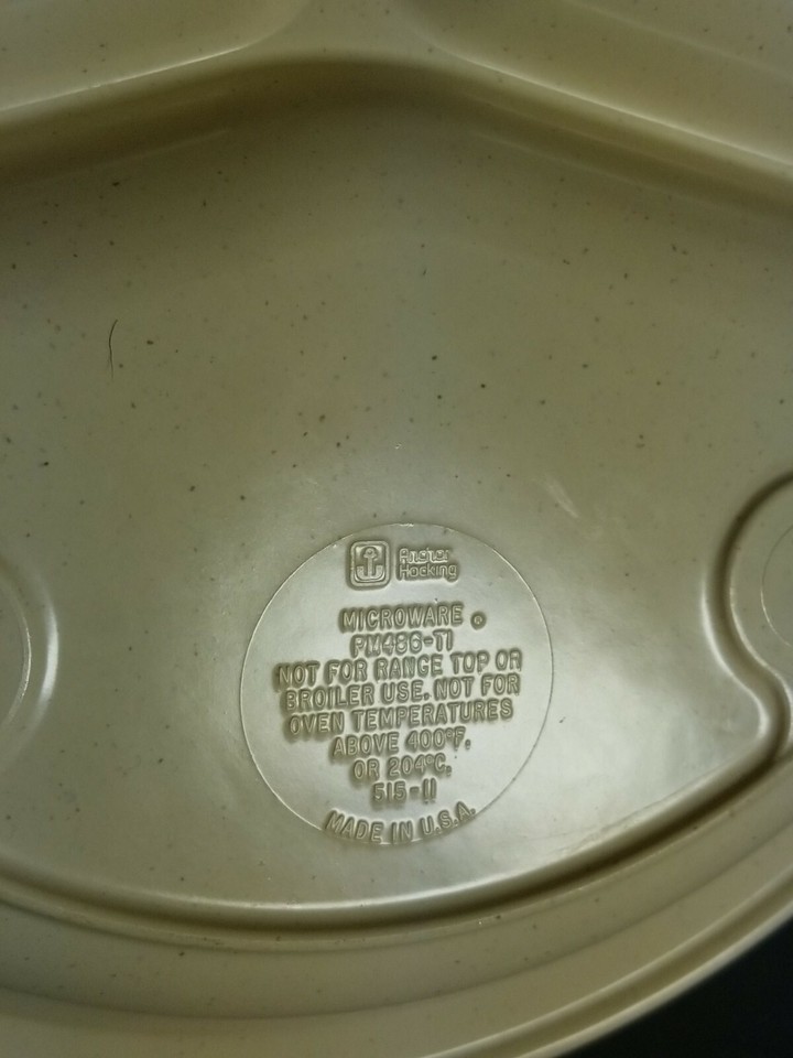 Anchor Hocking Microware Triple Divided Microwave Plate 9¼" Round PM486 ...