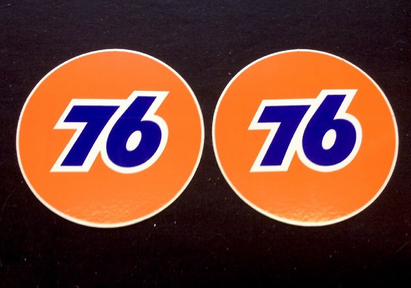 2 Union 76 8" Inch Round Gas Station Gasoline Oil Decal Sticker ...