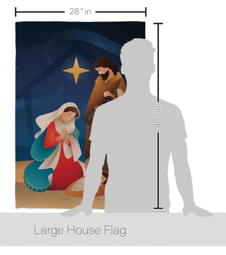 Holy Night House Flag Set Wintertime Nativity Three King Religious ...