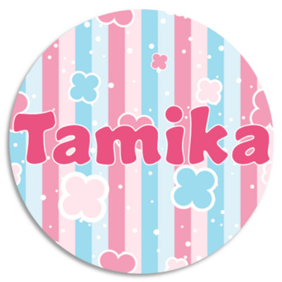 Tamika - 10 Pack Circle Stickers 3 Inch - Name Tag Water Bottle School ...