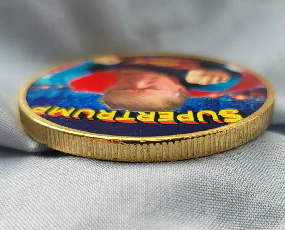 Donald Trump Super Joe Biden Man Gold Coin Signed US President Election ...