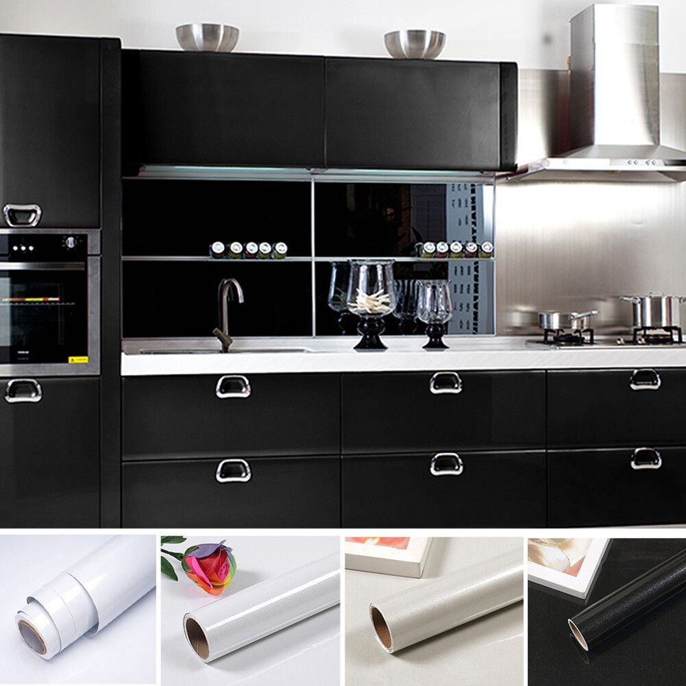 Glitter/Gloss Sticky Back Self Adhesive Kitchen Cupboard Door Vinyl ...