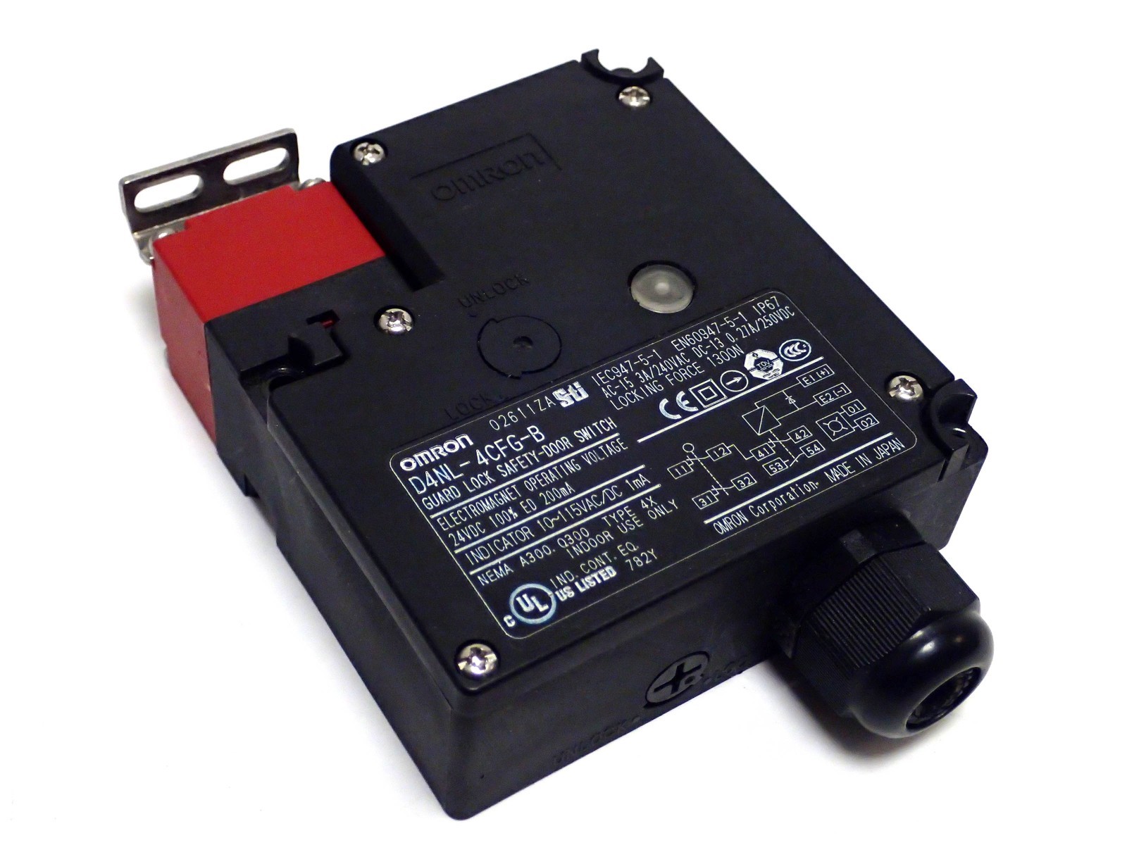 OMRON D4NL-4CFG-B GUARD LOCK SAFETY DOOR SWITCH 24VDC 200mA, TESTED ...