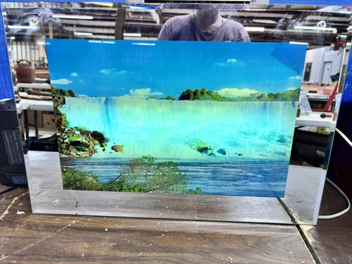 First Waterfall Picture Motion, Light Up Sound With Mirror Border ...