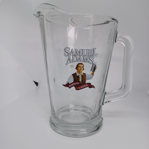 Large Samuel Adams Boston Lager Glass Beer Pitcher Breweriana Man Cave ...