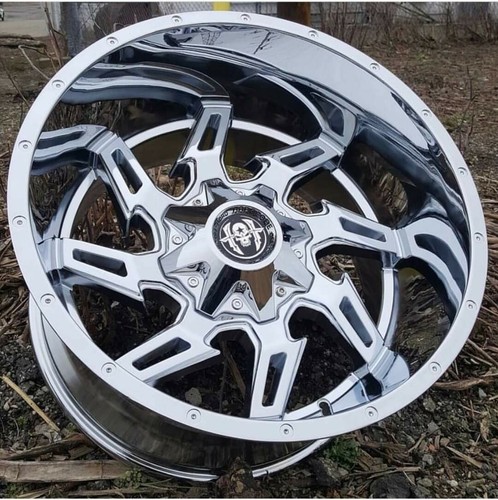24x12 Chrome Hardcore HC05 Offroad 6x135 6x139.7 6x5.5 Rims Wheels 26 ...