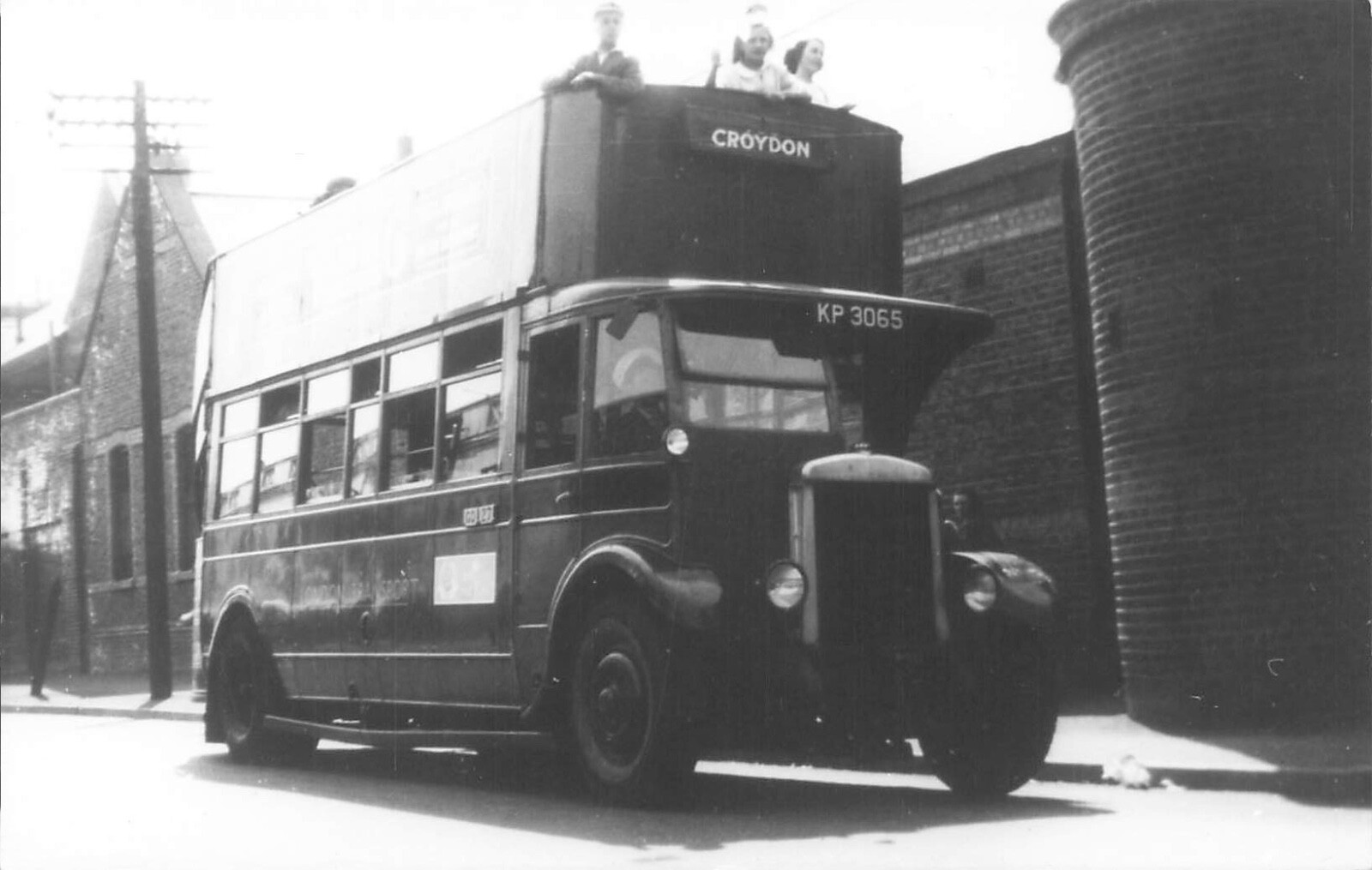 Vintage Photograph Double Decker Bus - Open Top Bus Croydon London (Z2 ...