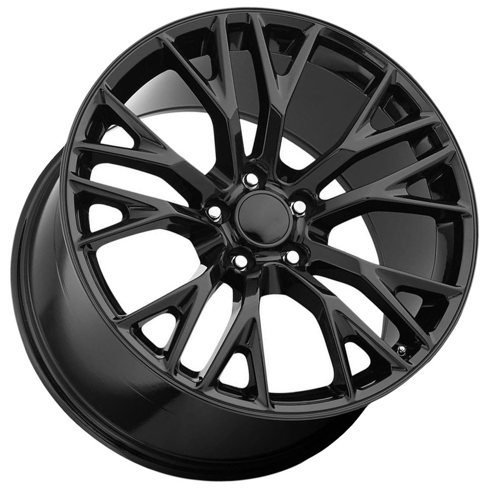 Replica FR22 C7 ZO6 18x9.5 5x4.75" +40mm Gloss Black Wheel Rim 18" Inch ...