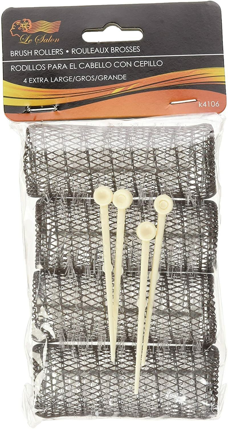 Brush Rollers and Pins Hair Curlers 2 Pack 8 Rollers Bristles Curls ...