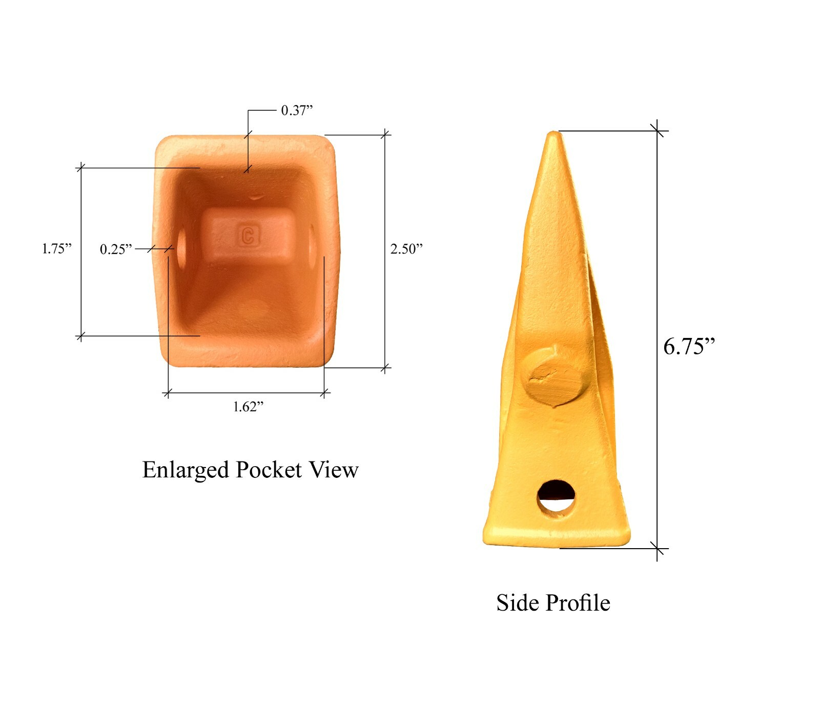 7 CAT J200 Style Backhoe Bucket Shanks 1" Lip, Rock Teeth, 1U-3202TR3 ...