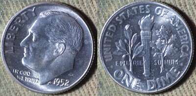 Error : 1952 Dime Extra Metal On A Leaf IREC1313 | eBay
