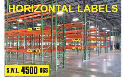 WAREHOUSE RACKING SHELVING INDUSTRIAL SWL S.W.L. HORIZONTAL SAFE ...