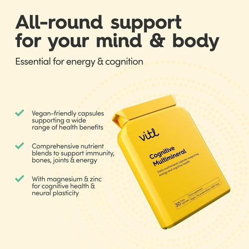 Vitl Cognitive Multimineral Zinc Selenium & Manganes Energy & Brain ...