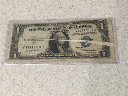 1935 E $1 SILVER CERTIFICATE DRAMATIC GUTTER FOLD ERROR | eBay