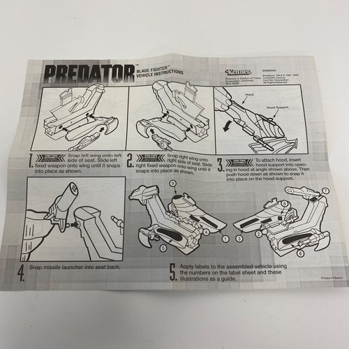 Predator Blade Fighter Vehicle Original Instructions 1993 | eBay