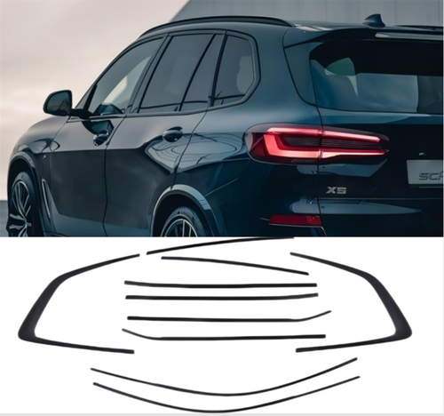 For BMW X5 G05 2019-25 Black steel Full Window Strip Sill Molding Cover ...