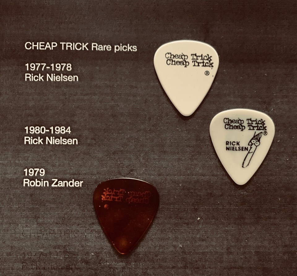 Cheap Trick early Guitar Picks Used in concert by Rick Nielsen & Robin ...
