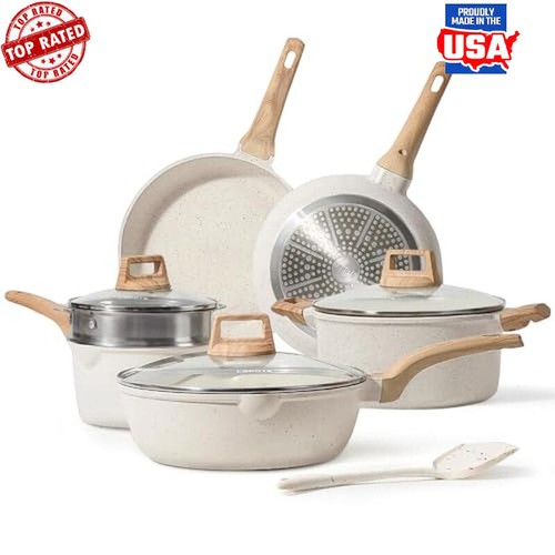 Non Stick Cookware Set 10 Pcs Die-Cast Aluminum Induction Pots Pans Set ...