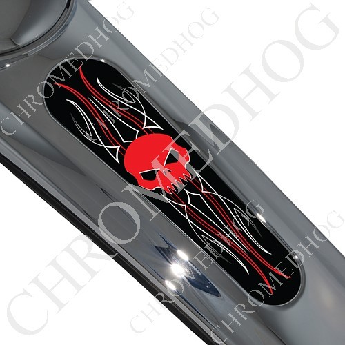 Epoxy Top - Gas Tank Dash Insert 06-07 Harley Streetglide - Red E Skull ...