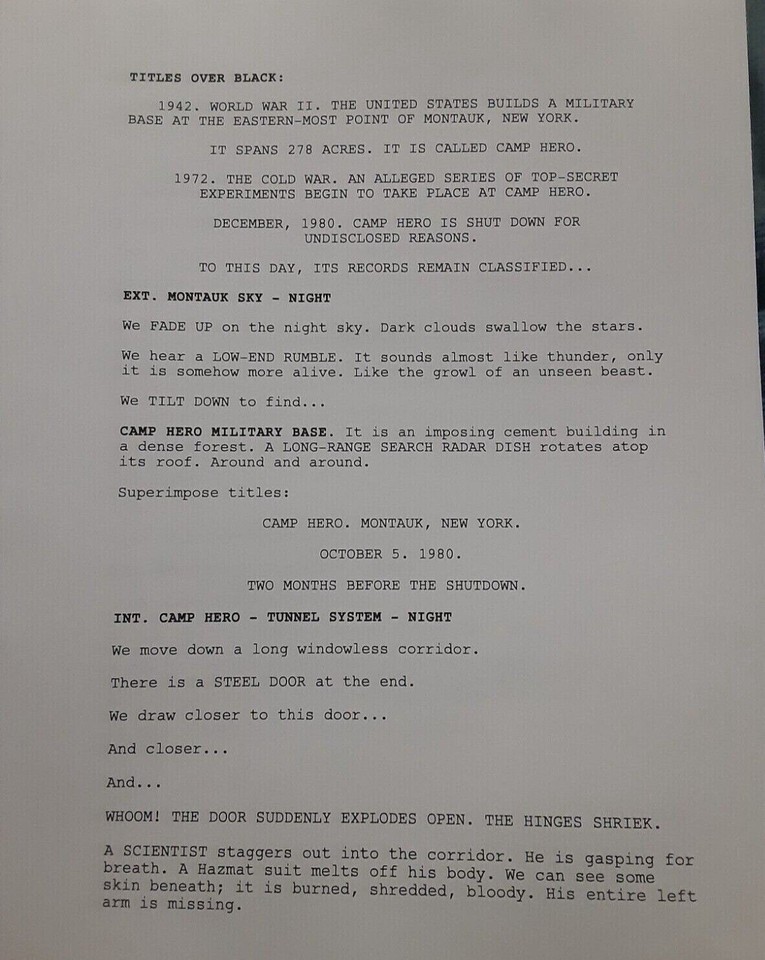 STRANGER THINGS / "MONTAUK" Original Pilot Script | eBay