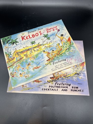 VTG Tiki Menus Set of 2 Kelbo's Menus- 1 Original & 1 Reproduction ...