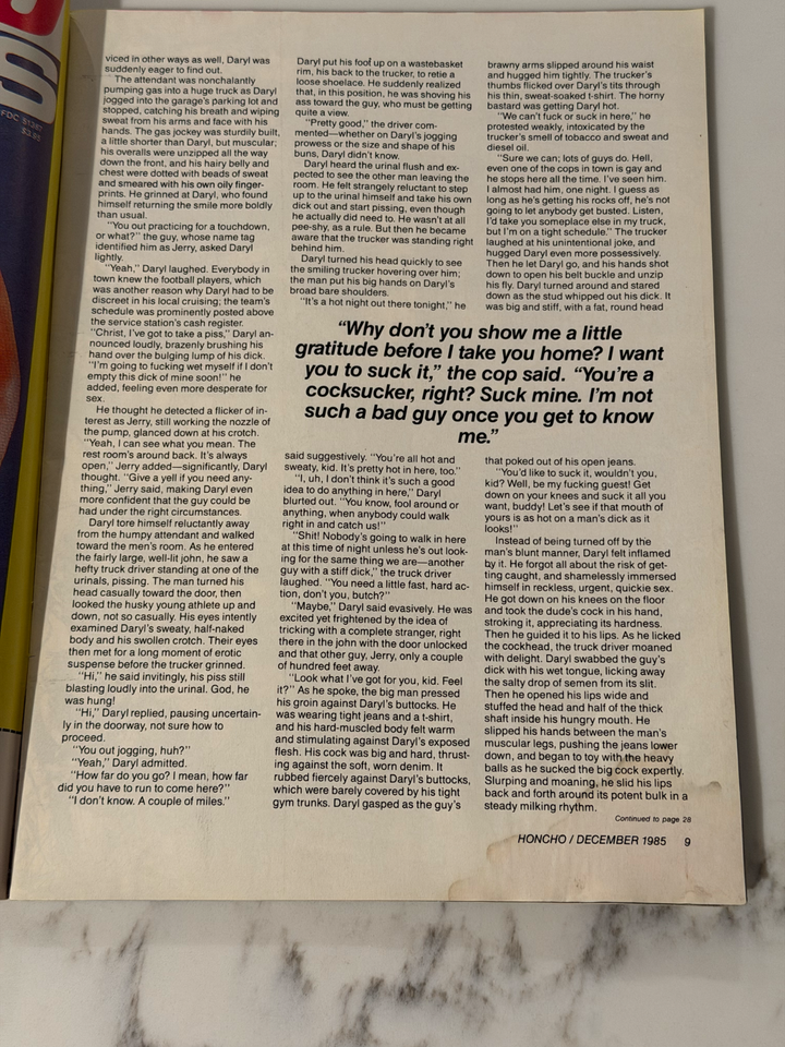 Honcho Vintage Gay Nude Magazine Sexy Men (December 1985) Number 9 ...