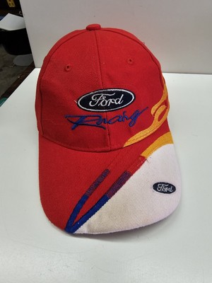 Vintage Ford Racing Hat 90s Flames Adjustable Red Motorsports Nascar ...