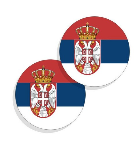 Serbia Flag Stickers Flag Decals Vinyl Round Set of 4 Serbian Flags ...