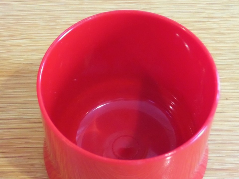 Vintage Red Plastic Stackable Cups & Plates Lot 20 Square Dishes Picnic ...