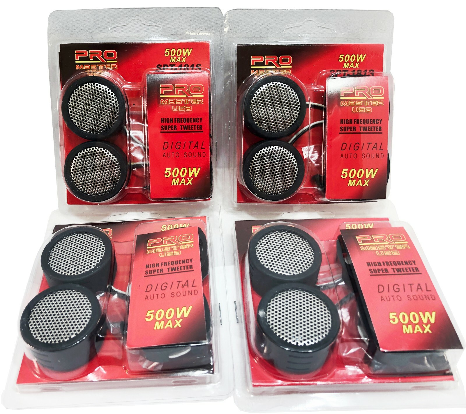 4 Pairs of 1 Inch Car Tweeters Silver Super High Frequency Micro Dome ...