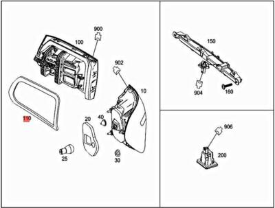 Genuine MERCEDES X253 GLC Gasket For Light Housing Left 2538260500 | eBay