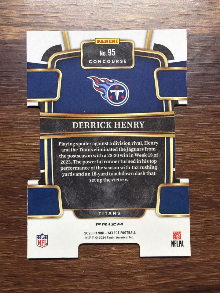 2023 Panini Select Derrick Henry #95 Silver Prizm Die Cut Baltimore ...