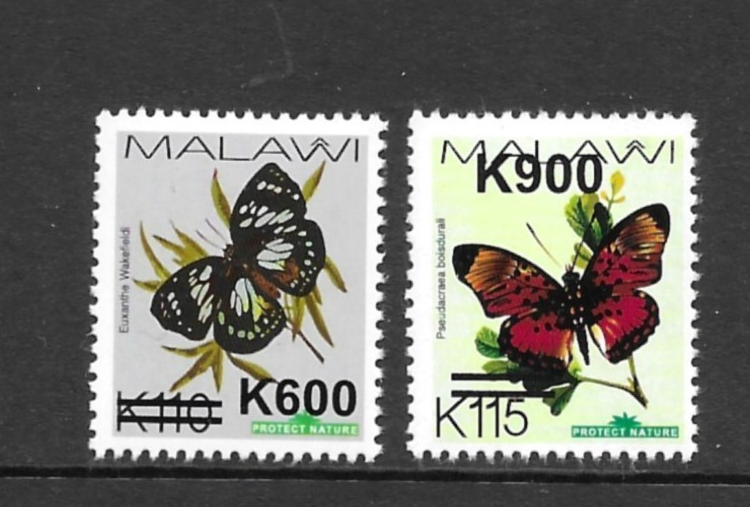 Malawi 2020 Butterfly OVPT Large Font 2 x Values MNH | eBay