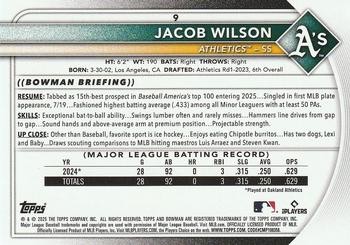 2025 Bowman #9 Jacob Wilson Athletics Rookie Card RC | eBay