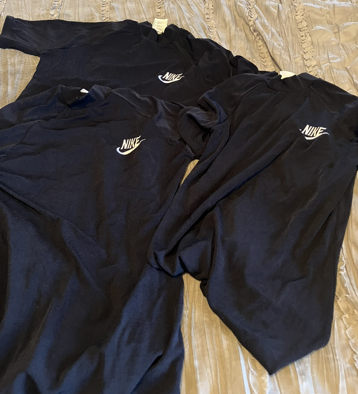NIKE Compression MEDIUM Black Shirt Lot of 3 Vintage … - Gem