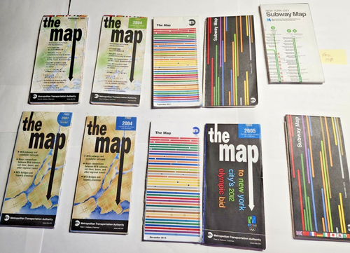 Lot of 10 New York City Subway Map Transit Railroad LIRR Vintage 80s ...