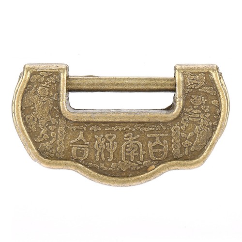 Chinese Vintage Padlock Antique Style Lock Key For Jewelry Box Drawer ...