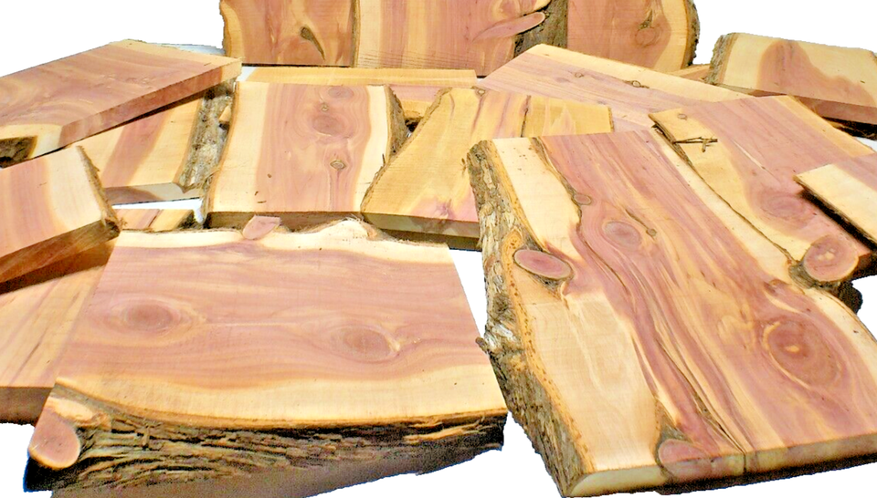RED AROMATIC CEDAR Milled Dried Live Edge SLABs 1in Thick 10 Pounds ...