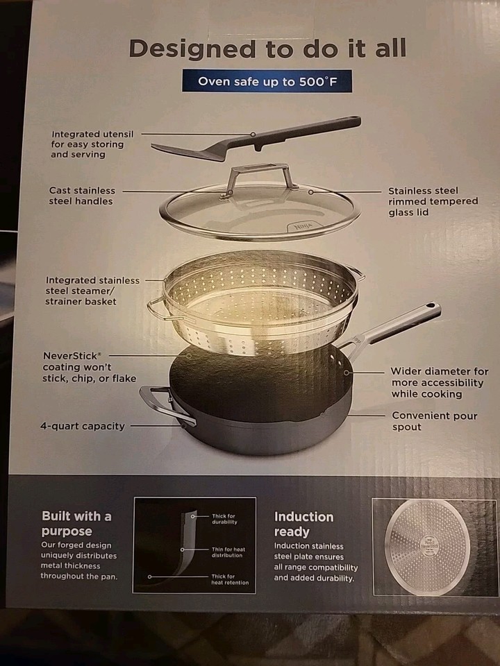 Ninja Foodi NeverStick Possible Pan Cookware Set Replaces 12 Cooking ...